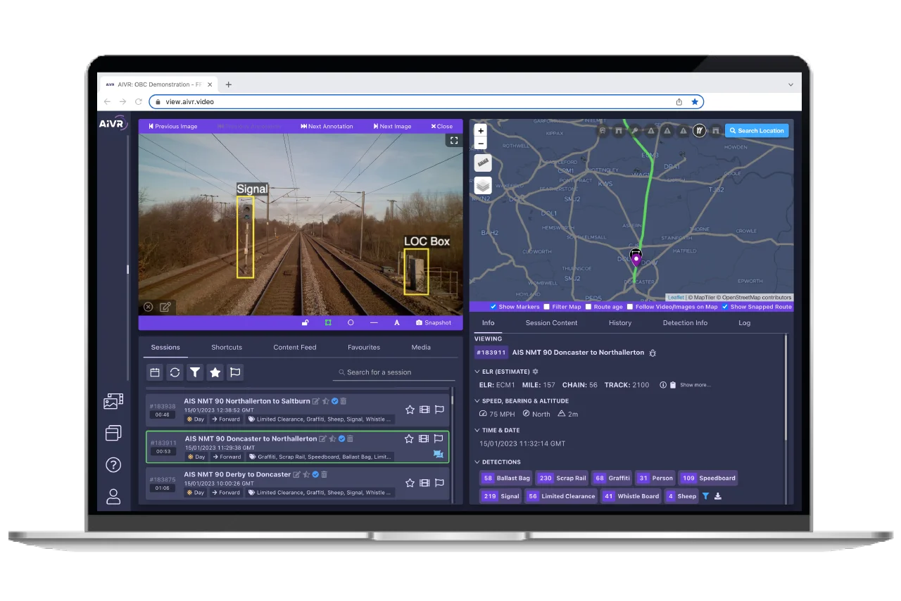 AIVR Platform - Rail Monitoring Technology - One Big Circle